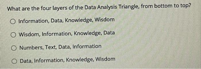 Solved Relative to the data triangle, information is O | Chegg.com