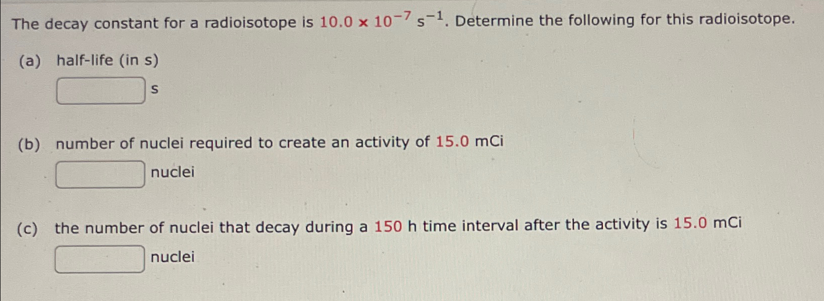 Solved The decay constant for a radioisotope is | Chegg.com