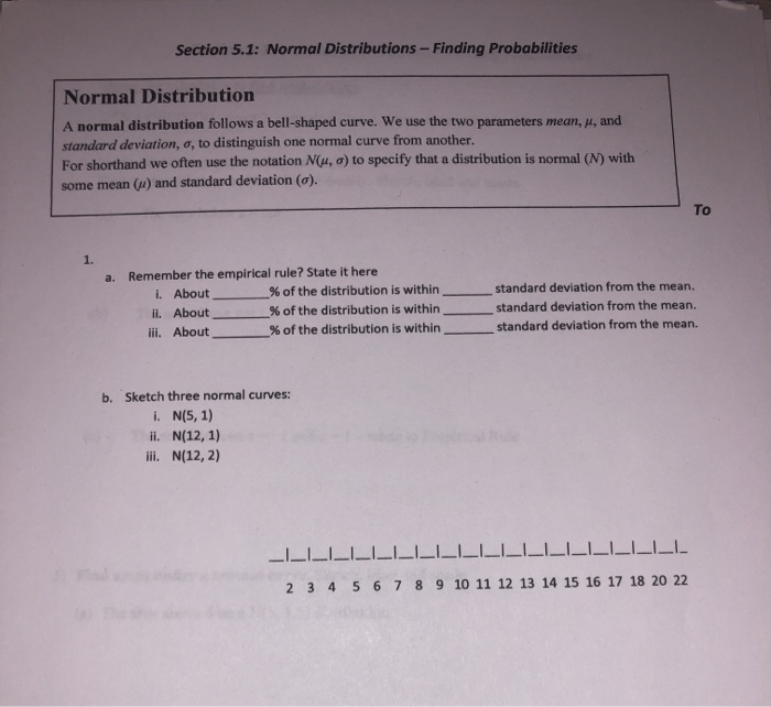 Solved Section 5.1: Normal Distributions - Finding | Chegg.com