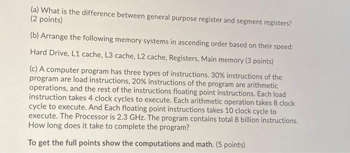 Solved (a) What is the difference between general purpose | Chegg.com