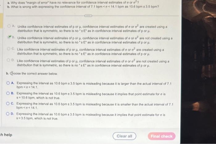 Solved a. Why does "margin of error" have no relevance for | Chegg.com