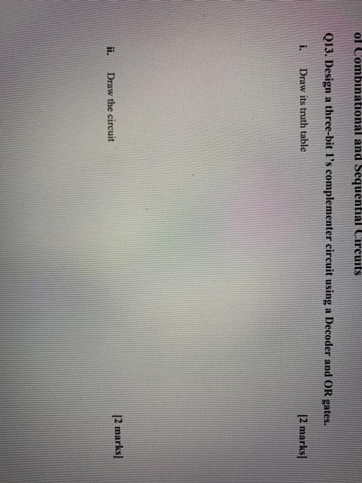 Solved of Combinational and Sequential Circuits Q13. Design | Chegg.com