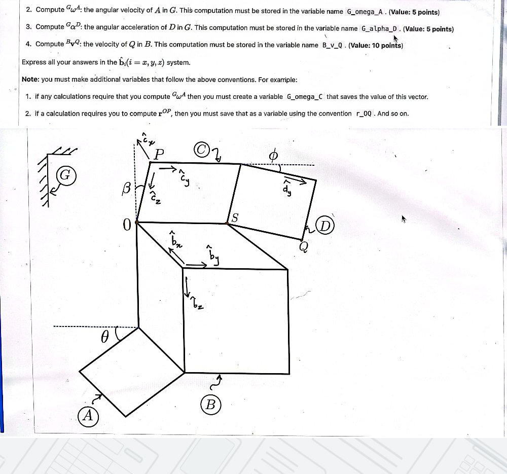 Solved Compute ?GωA ﻿: the angular velocity of A ﻿in G. | Chegg.com