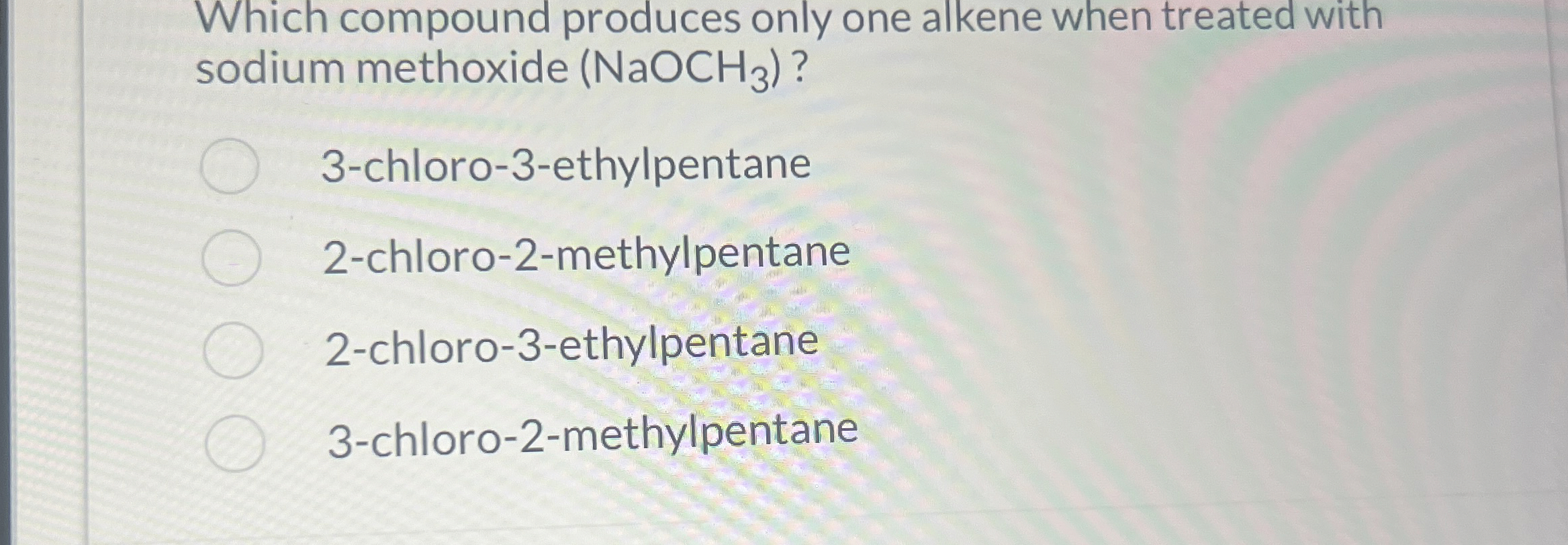 Which compound produces only one alkene when treated | Chegg.com