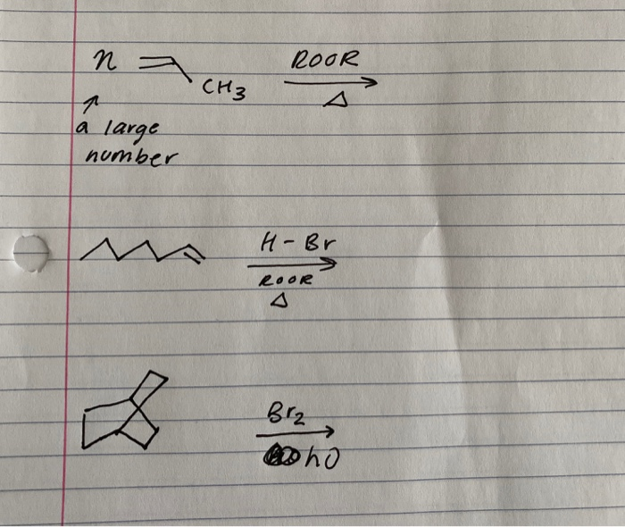 Solved п ROOR CH3 a large number H-Br koor Br2 | Chegg.com
