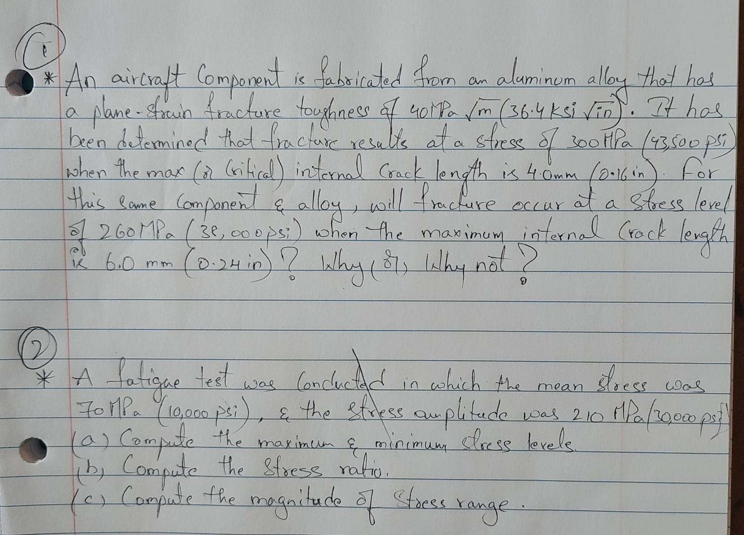Solved * An aircraft Component is fabricated from an | Chegg.com