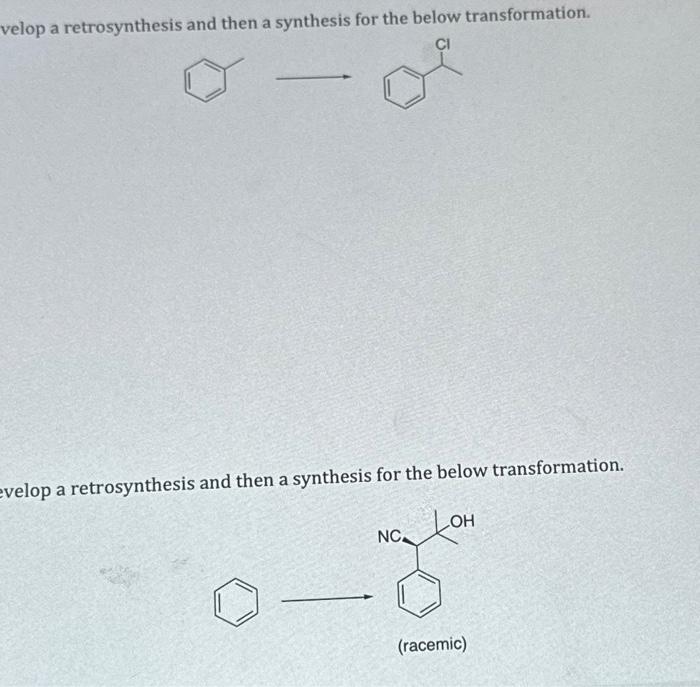 velop a retrosynthesis and then a synthesis for the | Chegg.com