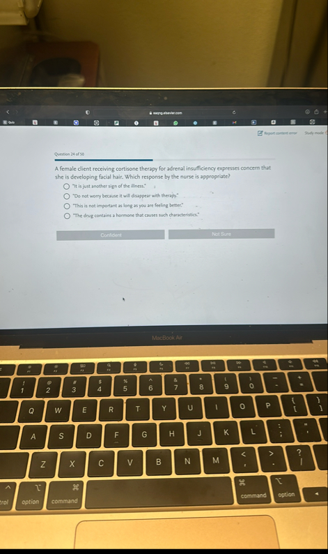 Solved Quertion 24 ﻿of 50A female client receiving cortisone | Chegg.com
