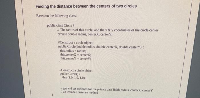 Solved nding the distance between the centers of two circles | Chegg.com