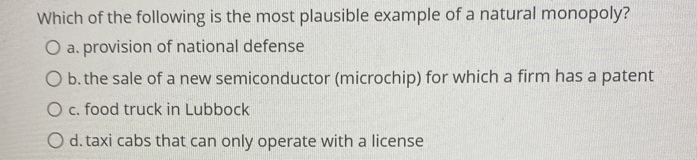 Solved Which of the following is the most plausible example | Chegg.com