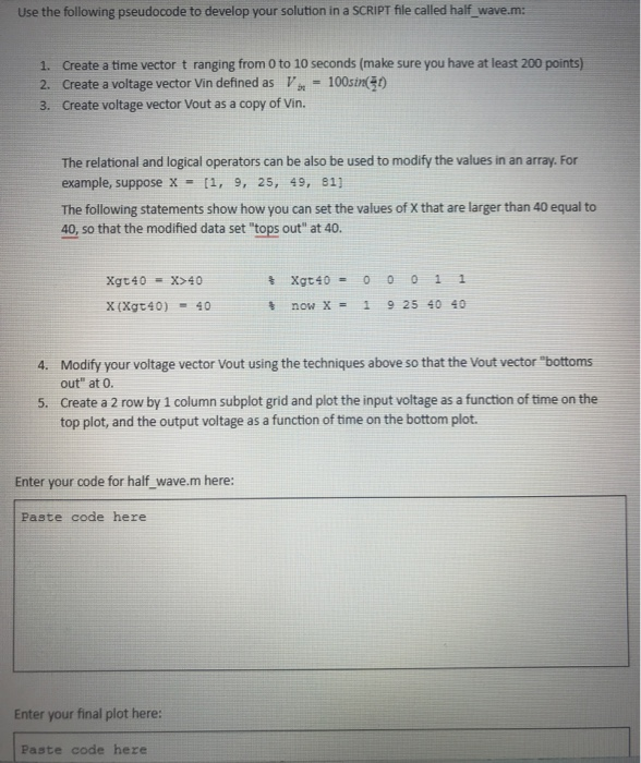 Solved Use The Following Pseudocode To Develop Your Solution 2655