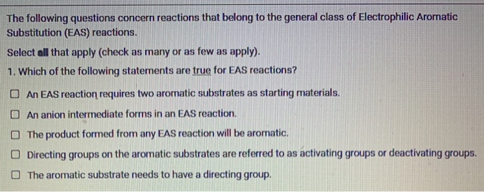 Solved The following questions concern reactions that belong | Chegg.com
