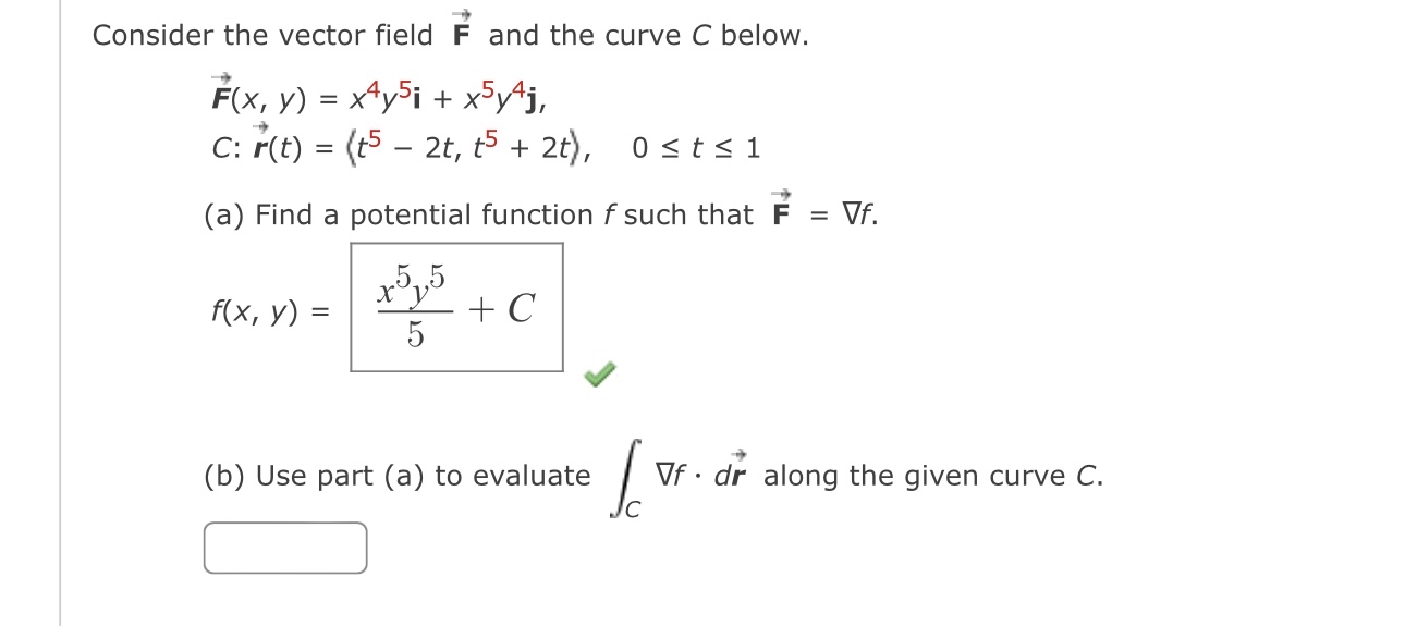 Solved by an EXPERT Consider the vector field vec(F) ﻿and the curve C | Chegg.com