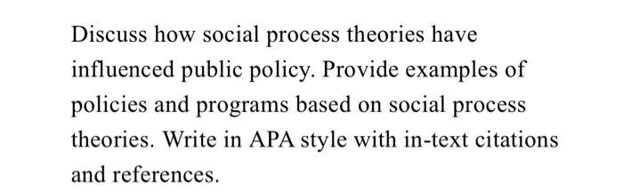 Solved Discuss how social process theories have influenced | Chegg.com