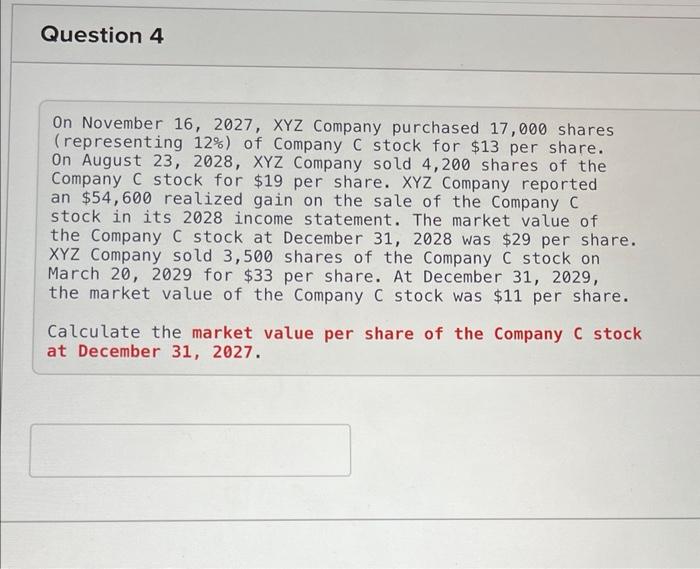Solved On November 16,2027,XYZ Company purchased 17,000 | Chegg.com