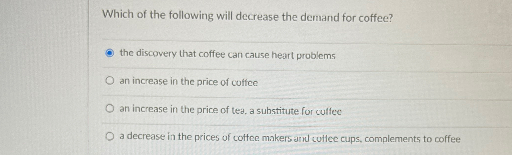 Solved Which of the following will decrease the demand for | Chegg.com