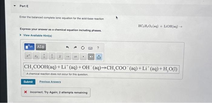 Solved Enter the balanced net ionic equation for the | Chegg.com