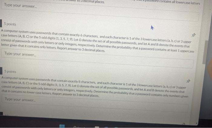 Solved 5 Points A Computer System Uses Passwords That 