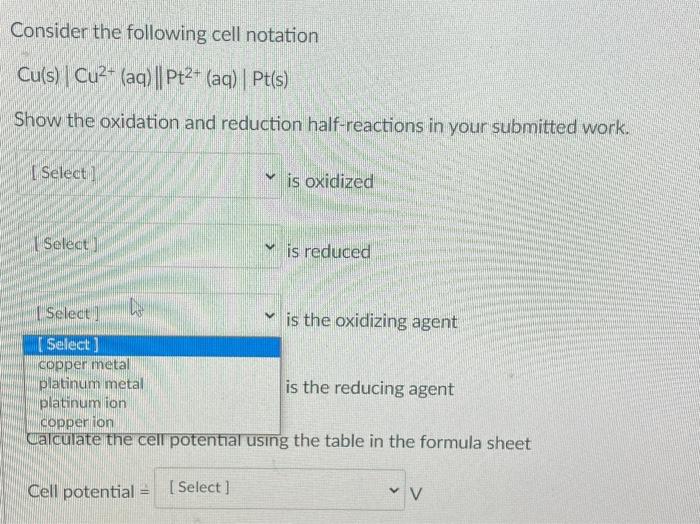 Solved Consider the following cell notation | Chegg.com
