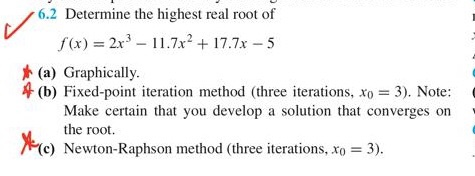 Solved 6.2 Determine the highest real root of f(x) = 2x3 - | Chegg.com