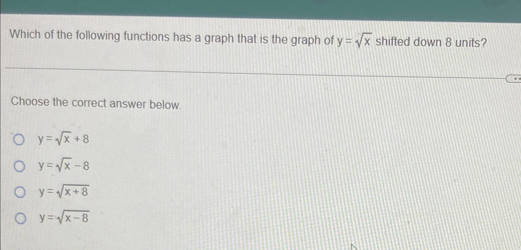 Solved Which of the following functions has a graph that is | Chegg.com
