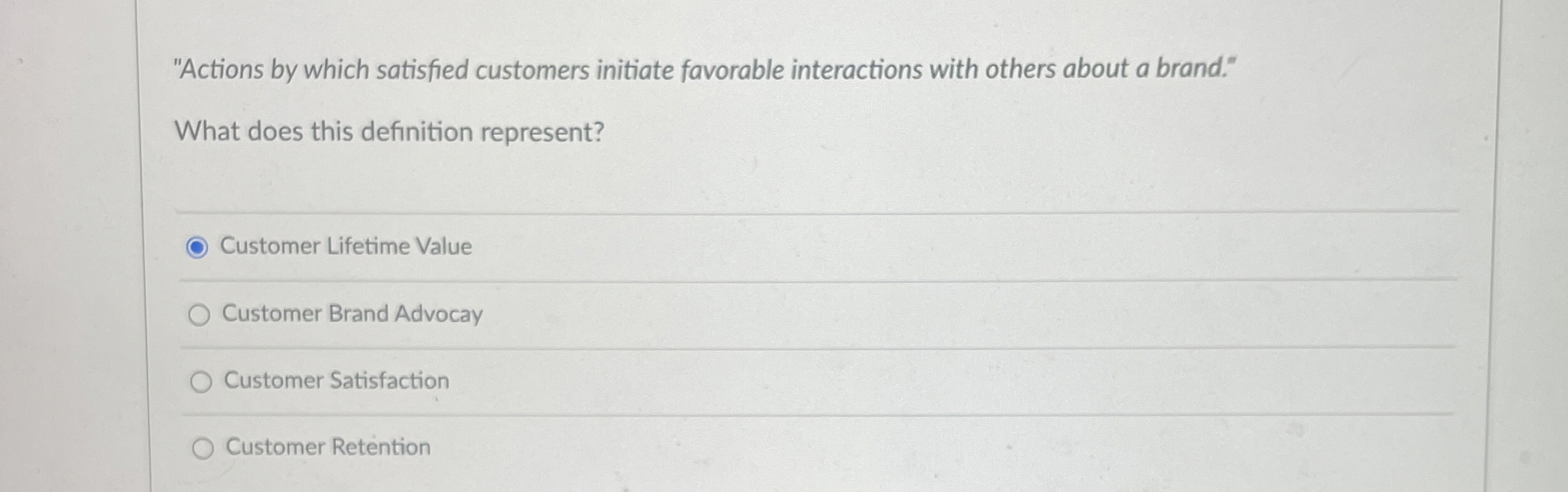 Solved "Actions by which satisfied customers initiate | Chegg.com