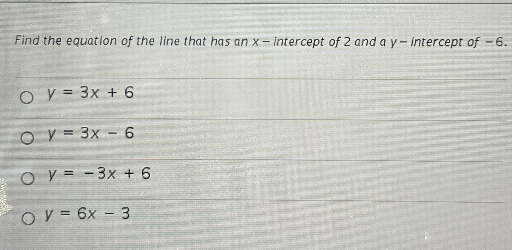 Solved Find the equation of the line that has an x-intercept | Chegg.com