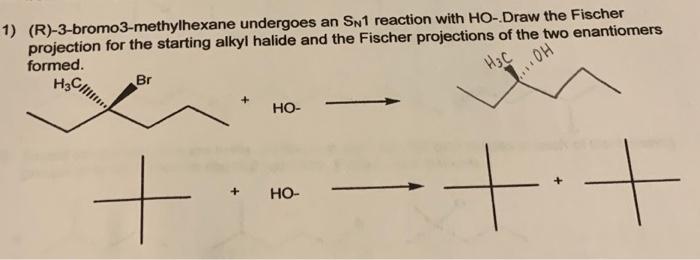 Solved 1) (R)-3-bromo 3-methylhexane undergoes an Sn1 | Chegg.com