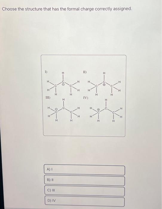 Solved Choose the structure that has the formal charge | Chegg.com