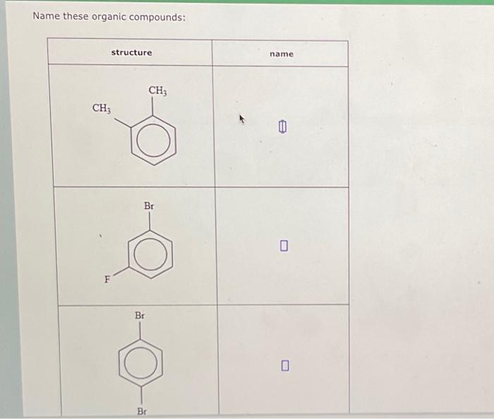 Solved Name these organic compounds: | Chegg.com