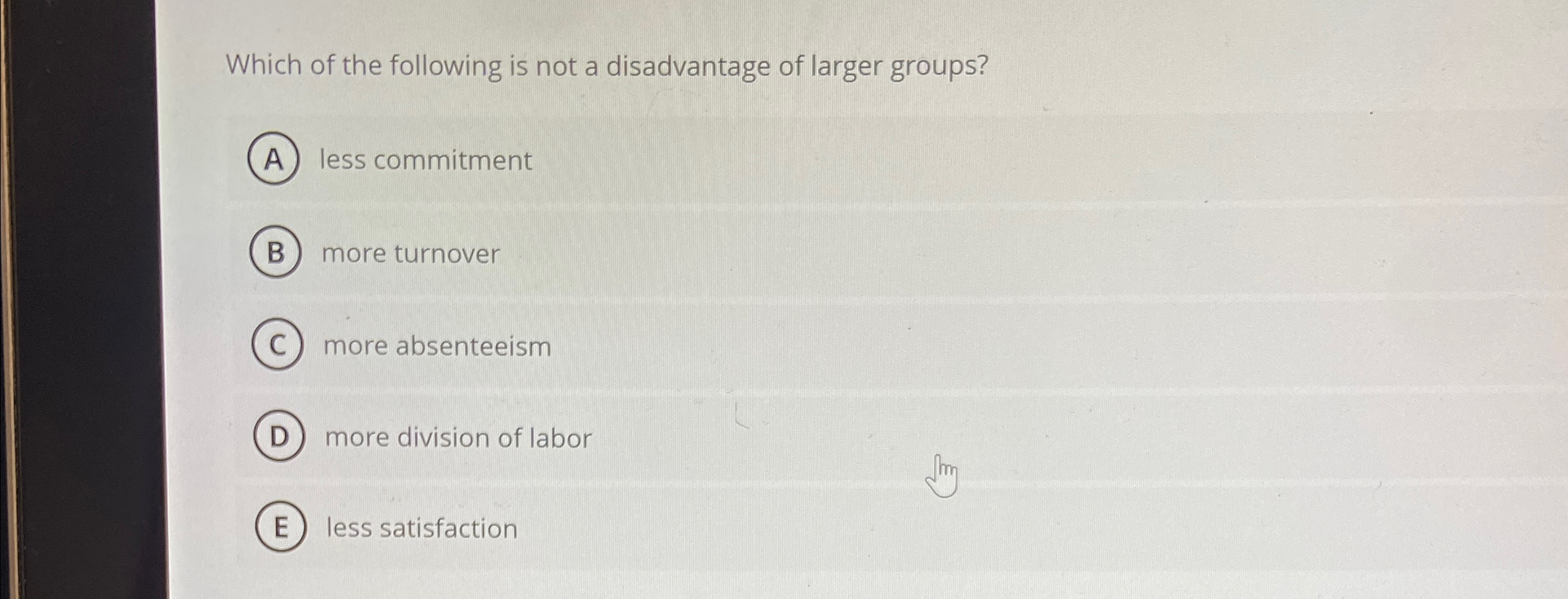Solved Which of the following is not a disadvantage of | Chegg.com