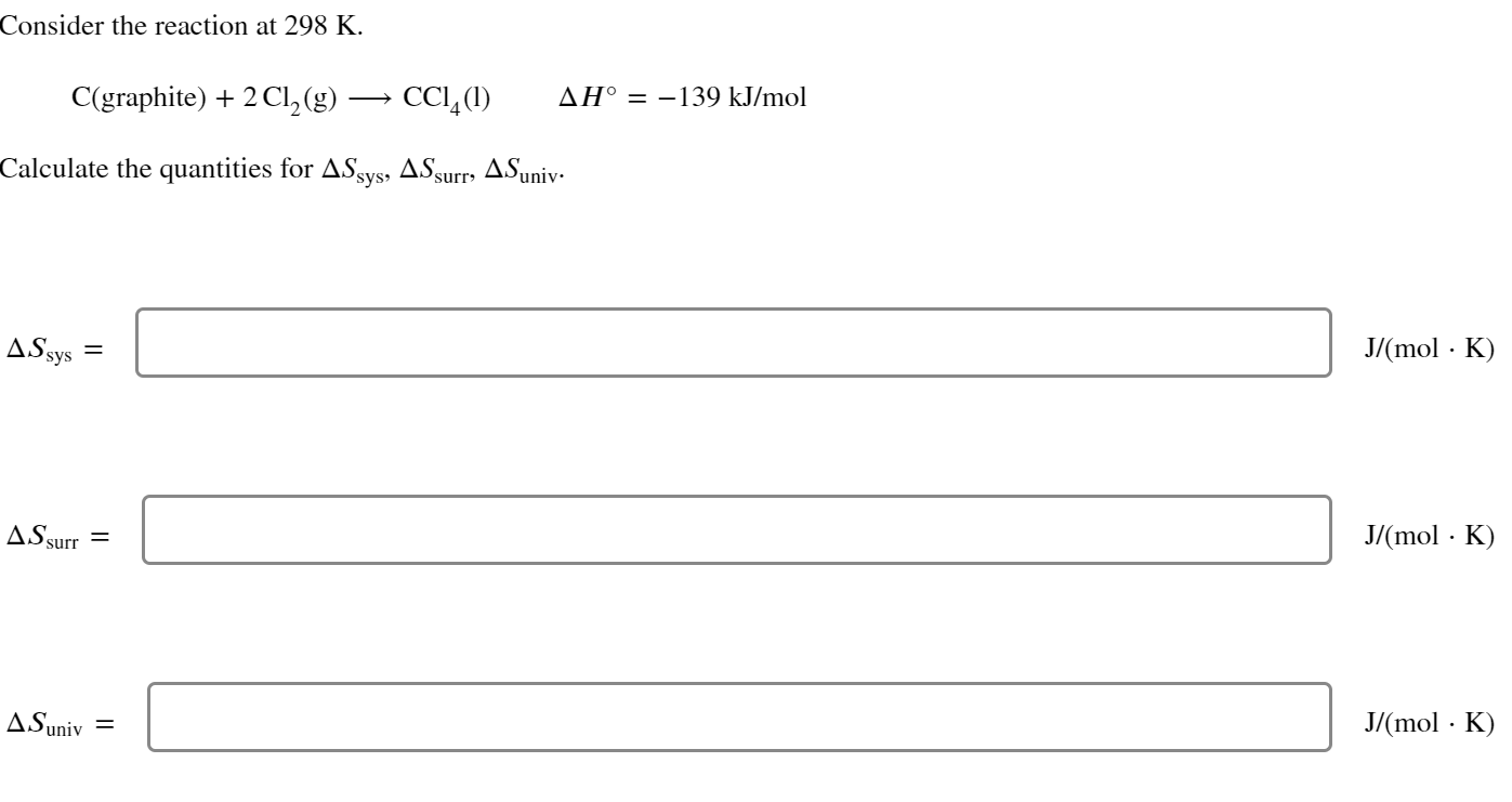 Solved Consider the reaction at 298 ﻿K | Chegg.com