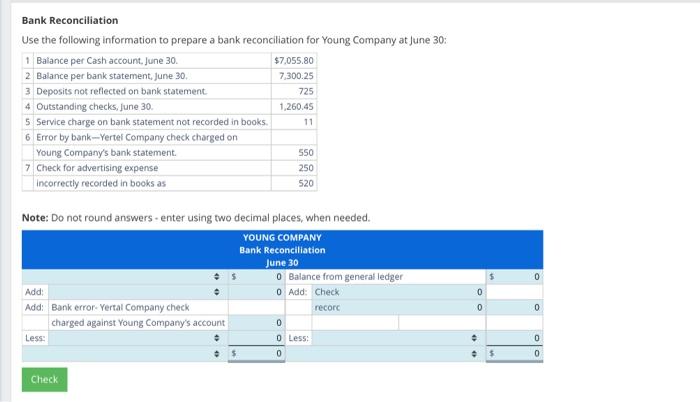 Solved Bank Reconciliation Use the following information to | Chegg.com