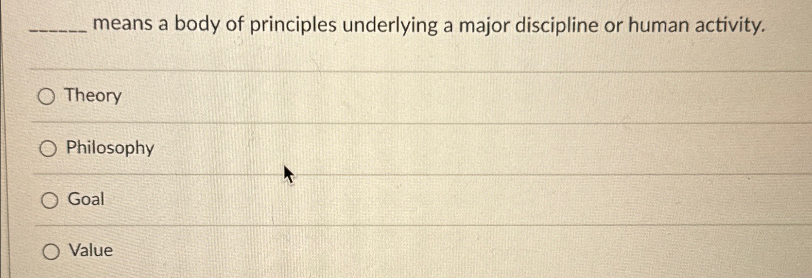 Solved means a body of principles underlying a major | Chegg.com