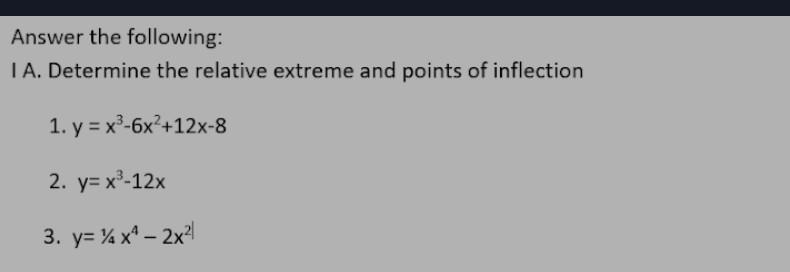 Solved Answer the following: I A. Determine the relative | Chegg.com