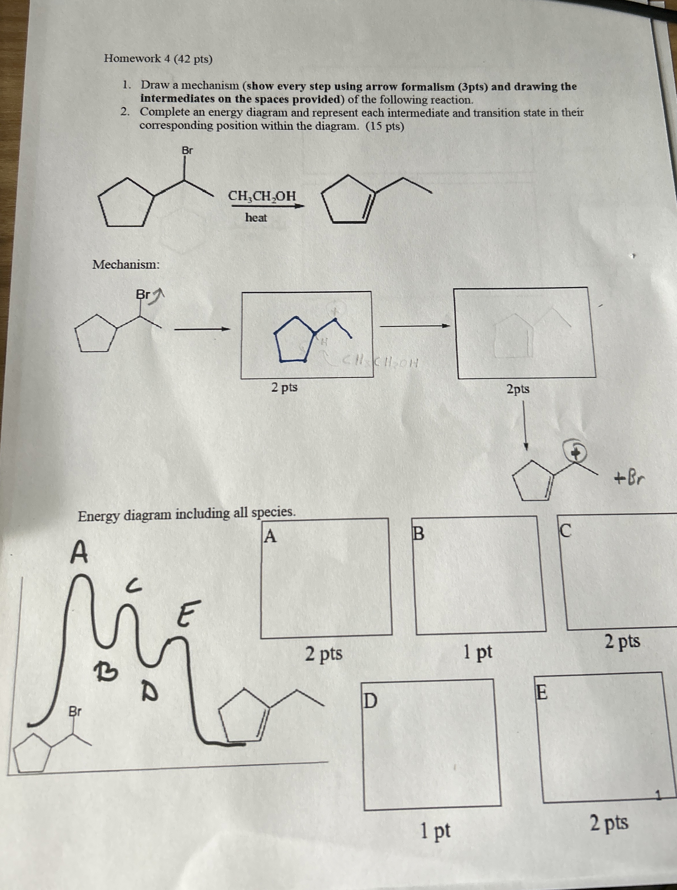 Solved Homework 4 ( 42 ﻿pts)Draw a mechanism (show every | Chegg.com