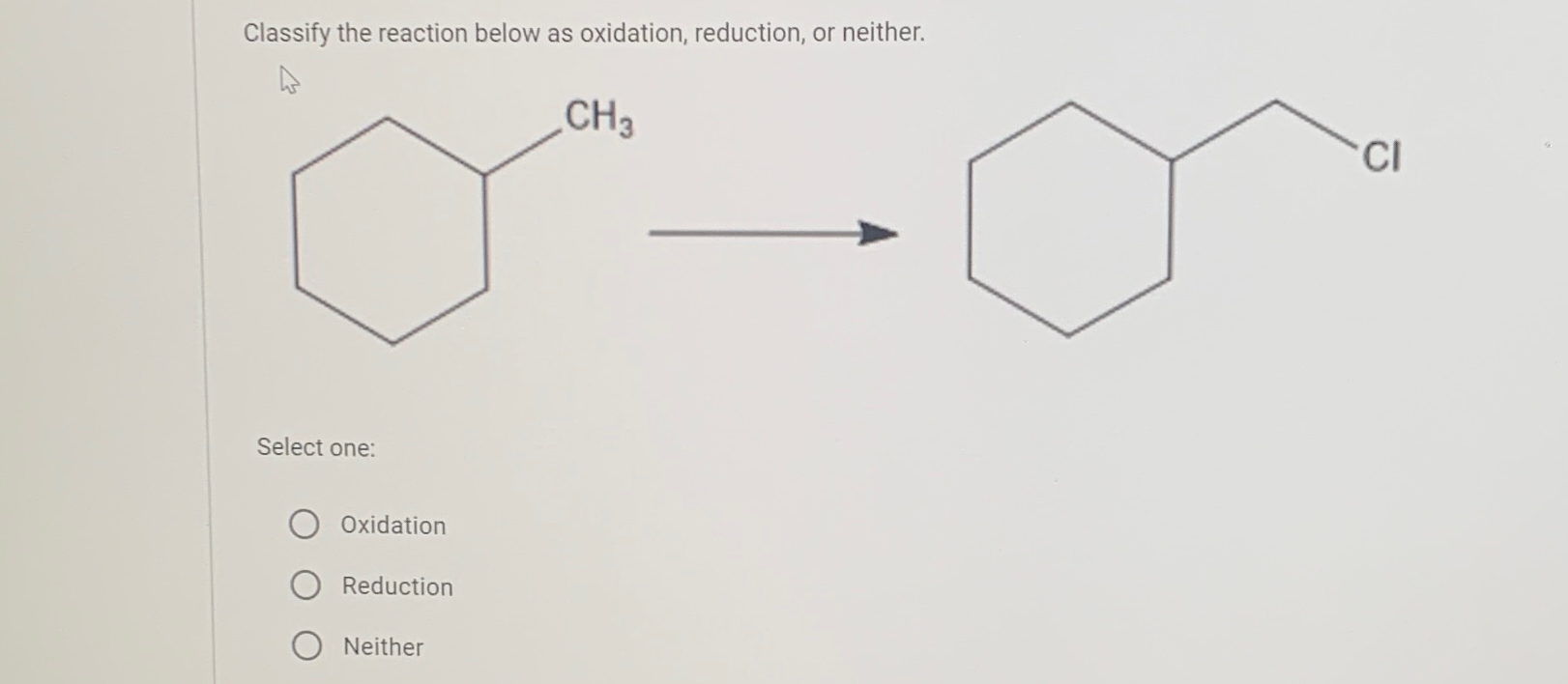 Solved Classify the reaction below as oxidation, reduction, | Chegg.com