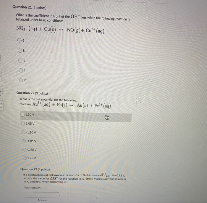 Solved Question 21 (5 points) What is the coefficient in | Chegg.com