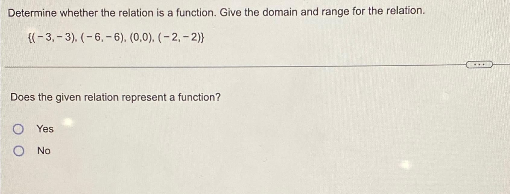 Determine whether the relation is a function. Give | Chegg.com