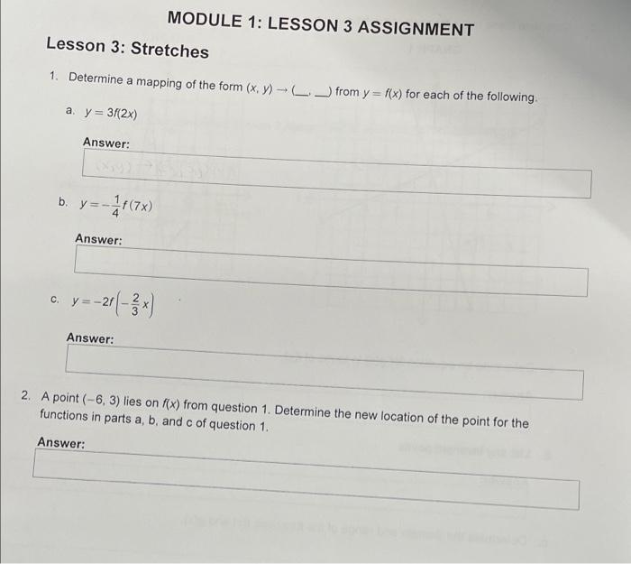 Solved MODULE 1: LESSON 3 ASSIGNMENT Lesson 3: Stretches 1. | Chegg.com
