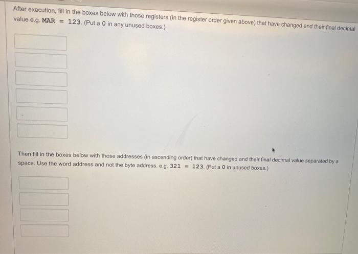 Given the following memory and register values for | Chegg.com