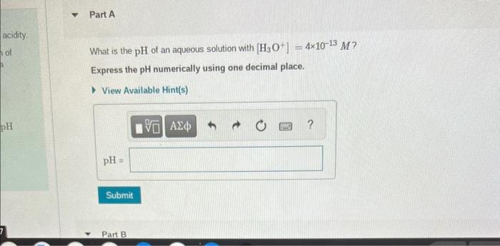 Solved What is the pH of an aqueous solution with | Chegg.com