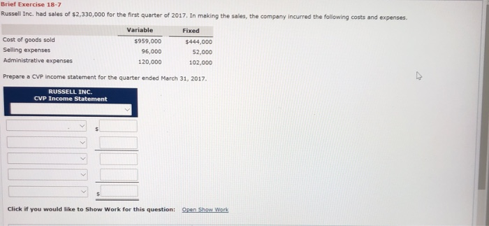 Solved Brief Exercise 18-7 Russell Inc, had sales of | Chegg.com