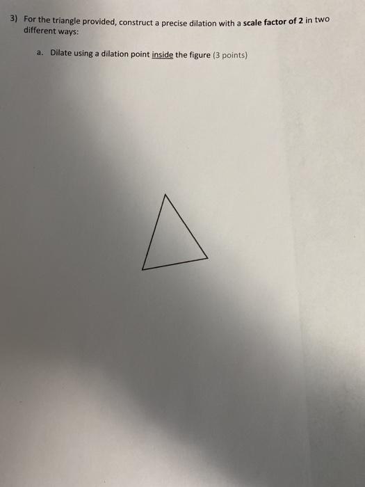 Solved 3) For the triangle provided, construct a precise | Chegg.com