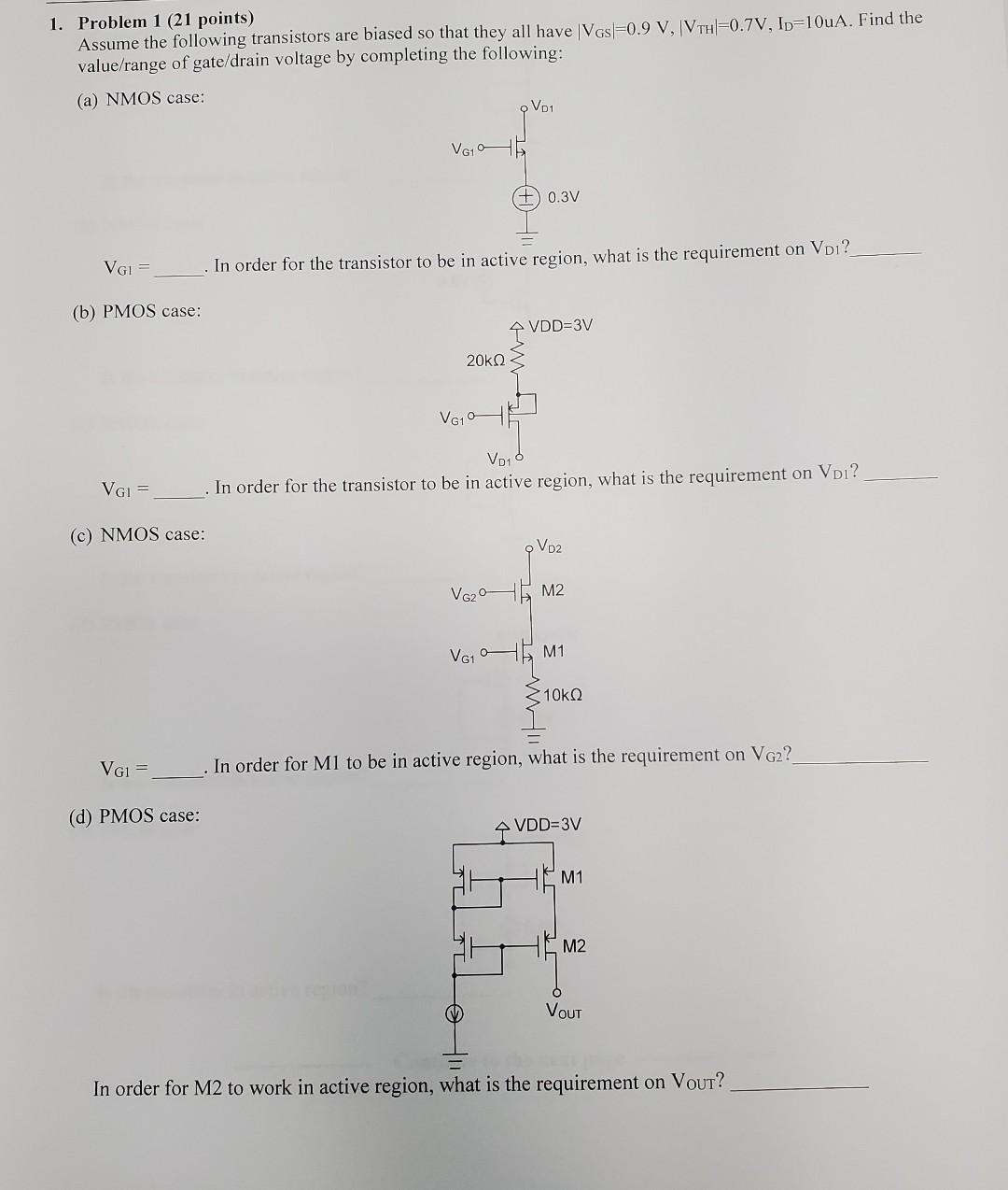 Solved 1. Problem 1 (21 points) Assume the following | Chegg.com