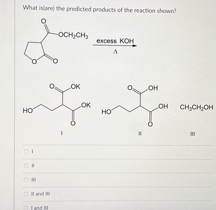 Solved What is(are) the predicted products of the reaction | Chegg.com