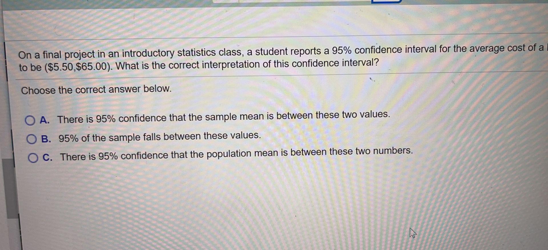 Solved On a final project in an introductory statistics | Chegg.com