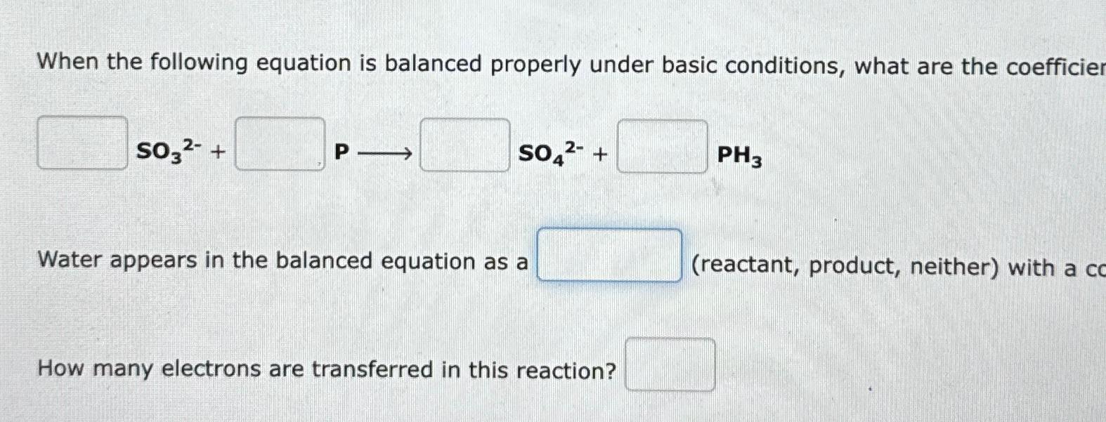 Solved When the following equation is balanced properly | Chegg.com