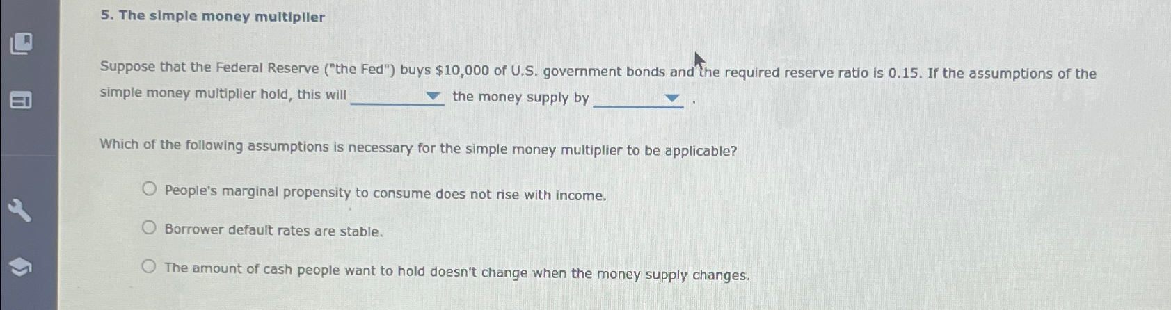 Solved The simple money multipllerSuppose that the Federal | Chegg.com