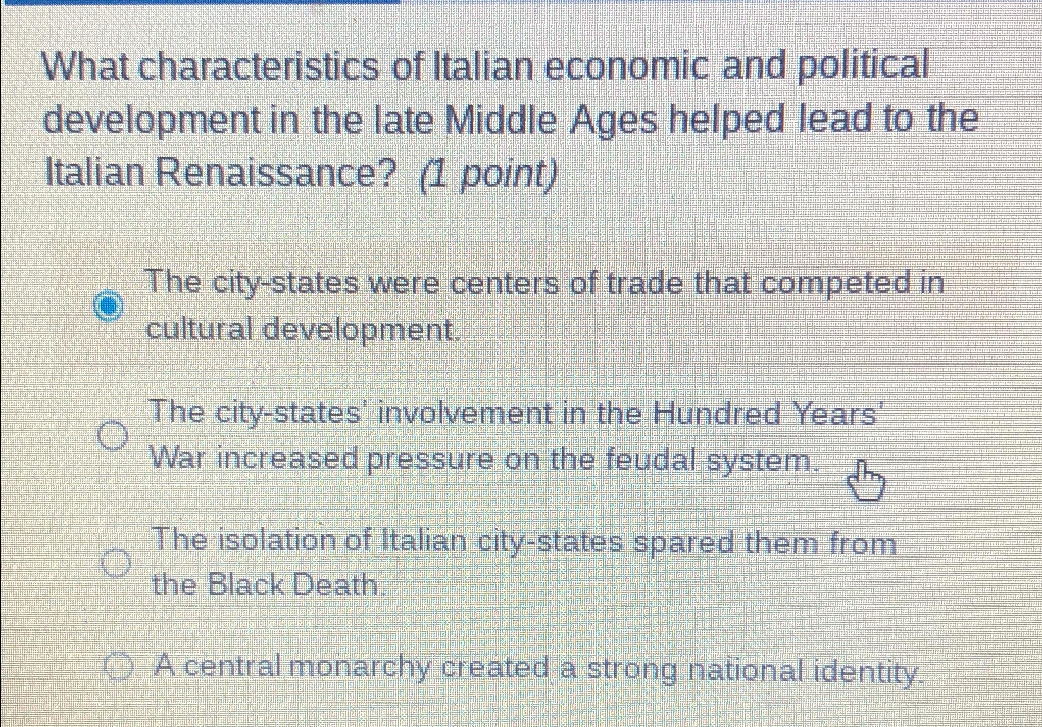 Solved What characteristics of Italian economic and | Chegg.com